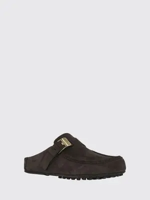 TOD'S Buckled Suede Mules - Beige