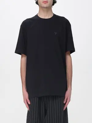 Y3 Relaxed Fit Bci Cotton T-shirt With Tone-on-tone Logo Print - Black