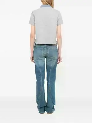 Zadig&Voltaire Mirta Logo-detail Cropped Polo Top - Grey