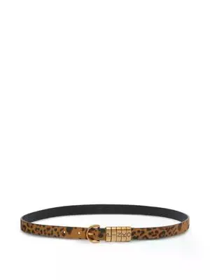 Pinko Animal-print Buckle Belt - Brown