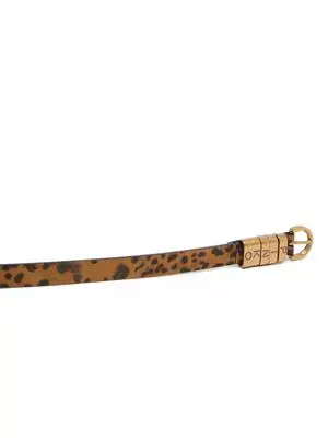 Pinko Animal-print Buckle Belt - Brown