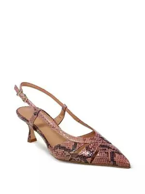 SERGIO LEVANTESI Snake-effect Slingback Pumps