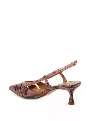 SERGIO LEVANTESI Snake-effect Slingback Pumps