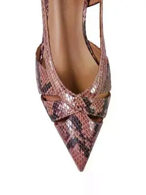 SERGIO LEVANTESI Snake-effect Slingback Pumps