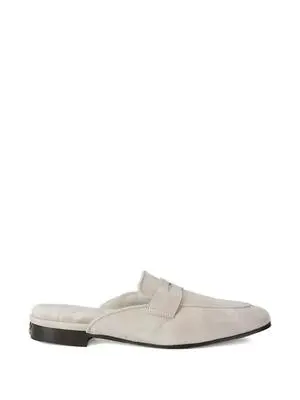 BOUGEOTTE Nomad Suede Shearling Slippers