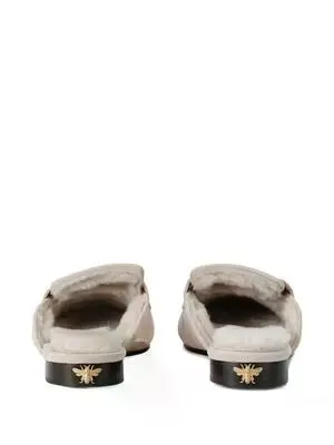 BOUGEOTTE Nomad Suede Shearling Slippers