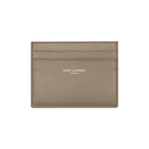 Saint Laurent Paris Card Case Mono 'plaza Taupe - Brown