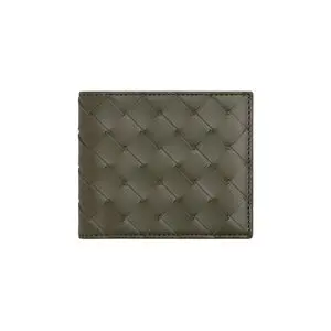 Bottega Veneta Intrecciato Bi Fold Wallet 'crocodile/silver - Green