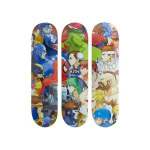 Kith X Marvel Vs. Capcom Triptych Skate Deck Set