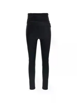 Andamane Shiny Draped Leggings - Black