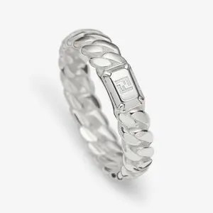 Fendi 925 Sterling Chain Link Ring