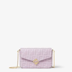 Fendi Ff Diamonds Wallet On Chain - Purple