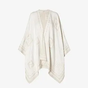 Fendi Selleria Macro Check Wool Poncho