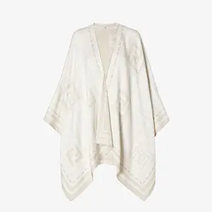 Fendi Selleria Macro Check Wool Poncho