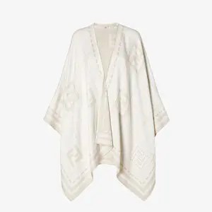 Fendi Selleria Macro Check Wool Poncho