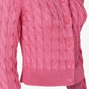 Fendi Slim-fit Cable-knit Cardigan