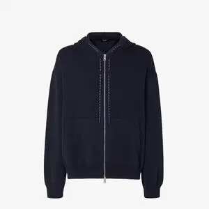 Fendi Sweatshirt With Micro Ff Lace - Blue