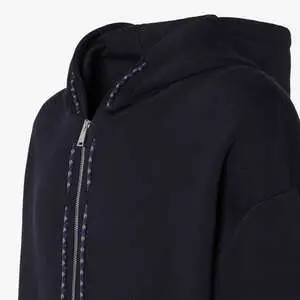Fendi Sweatshirt With Micro Ff Lace - Blue