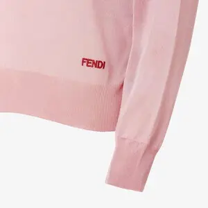 Fendi Long-sleeved V-neck Jumper - Pink
