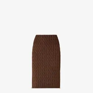 Fendi Straight-cut Midi Skirt - Brown