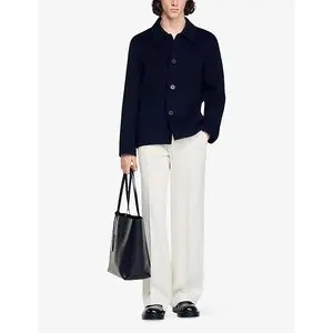 Sandro Side-pocket Wool-blend Worker Jacket