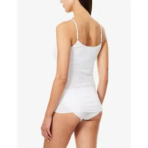 Hanro Seamless Shoulder-straps Cotton-jersey Top - White