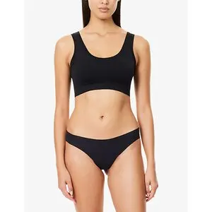Hanro Invisible Mid-rise Stretch-cotton Thong - Black
