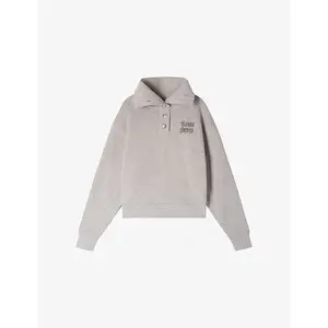 Sandro Logo-embroidered Cotton-blend Sweatshirt - Grey