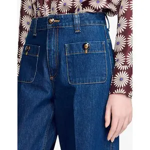 Sandro Straight-leg Mid-rise Denim Jeans - Deep Blue