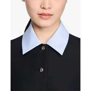 Sandro Short-sleeved Two-in-one Stretch-woven Mini Dress
