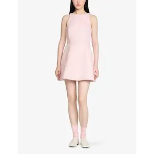 Sandro Sleeveless Sequin-embellished Tweed Mini Dress