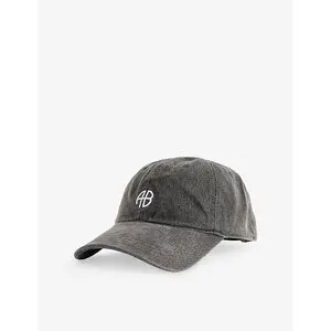 ANINE BING Logo-embroidered Cotton Baseball Cap - Washed Smoke Grey