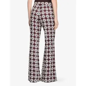 Sandro Floral-print Flared Trousers