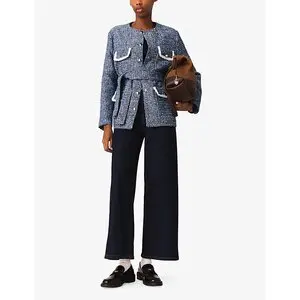 Maje Belted Tweed Jacket