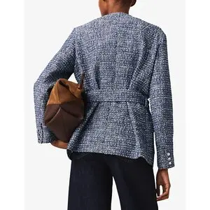 Maje Belted Tweed Jacket