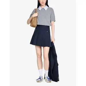 Sandro Detachable-collar Short-sleeved Wool Jumper