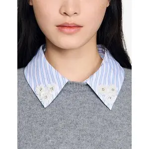 Sandro Detachable-collar Short-sleeved Wool Jumper