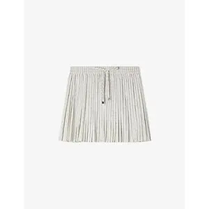 Sandro Striped Pleated Mini Skirt