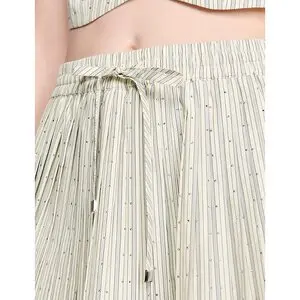 Sandro Striped Pleated Mini Skirt