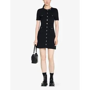 Sandro Short-sleeved Knitted Mini Dress