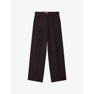 Sandro Wide-leg Mid-rise Woven Trousers