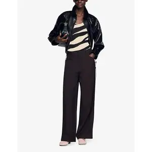 Sandro Wide-leg Mid-rise Woven Trousers