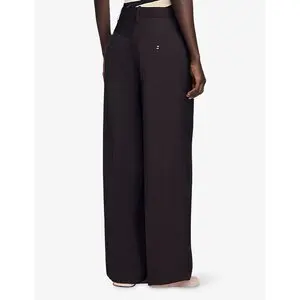 Sandro Wide-leg Mid-rise Woven Trousers