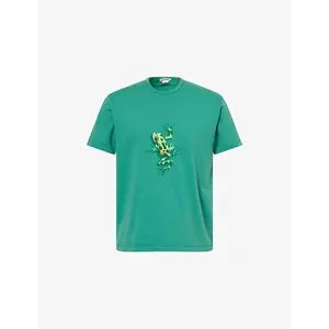 JW Anderson Jumping Frog Crewneck Cotton-jersey T-shirt - Emerald