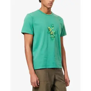 JW Anderson Jumping Frog Crewneck Cotton-jersey T-shirt - Emerald