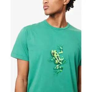 JW Anderson Jumping Frog Crewneck Cotton-jersey T-shirt - Emerald