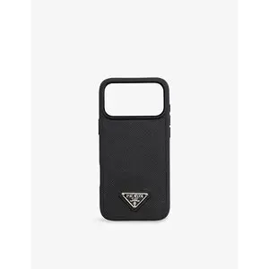 Prada Saffiano Leather Case For Iphone 17 Pro - Black