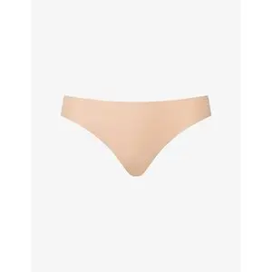 Hanro Invisible Mid-rise Stretch-cotton Thong - Beige