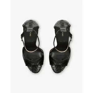 TOM FORD Embossed-leather Heeled Sandals