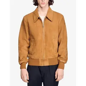Sandro Regular-fit Zip-up Suede Jacket
